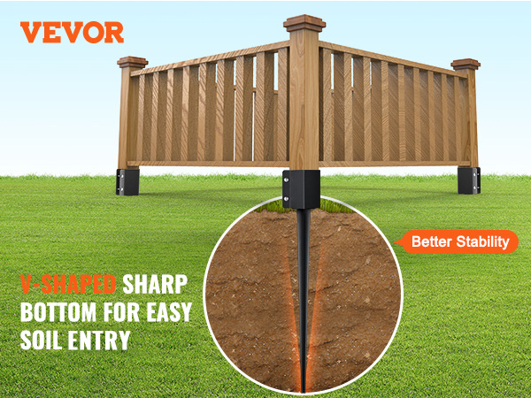 VEVOR Fence Post Anchor Ground Spike, 4 Pack 36 x 4 x 4 Inches Outer ...