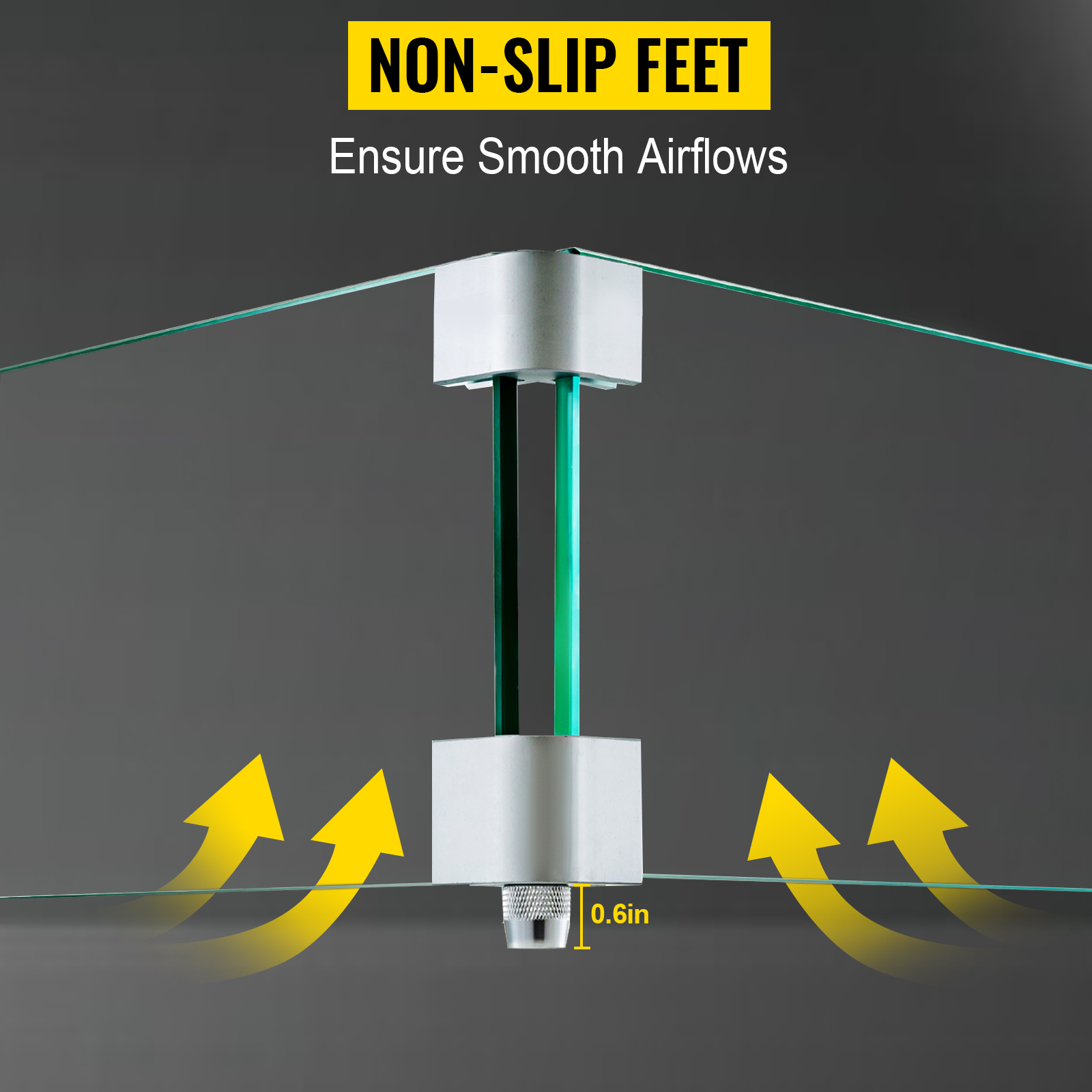 VEVOR Fire Pit Wind Guard, 22 x 22 x 9 Inch Glass Wind Guard ...