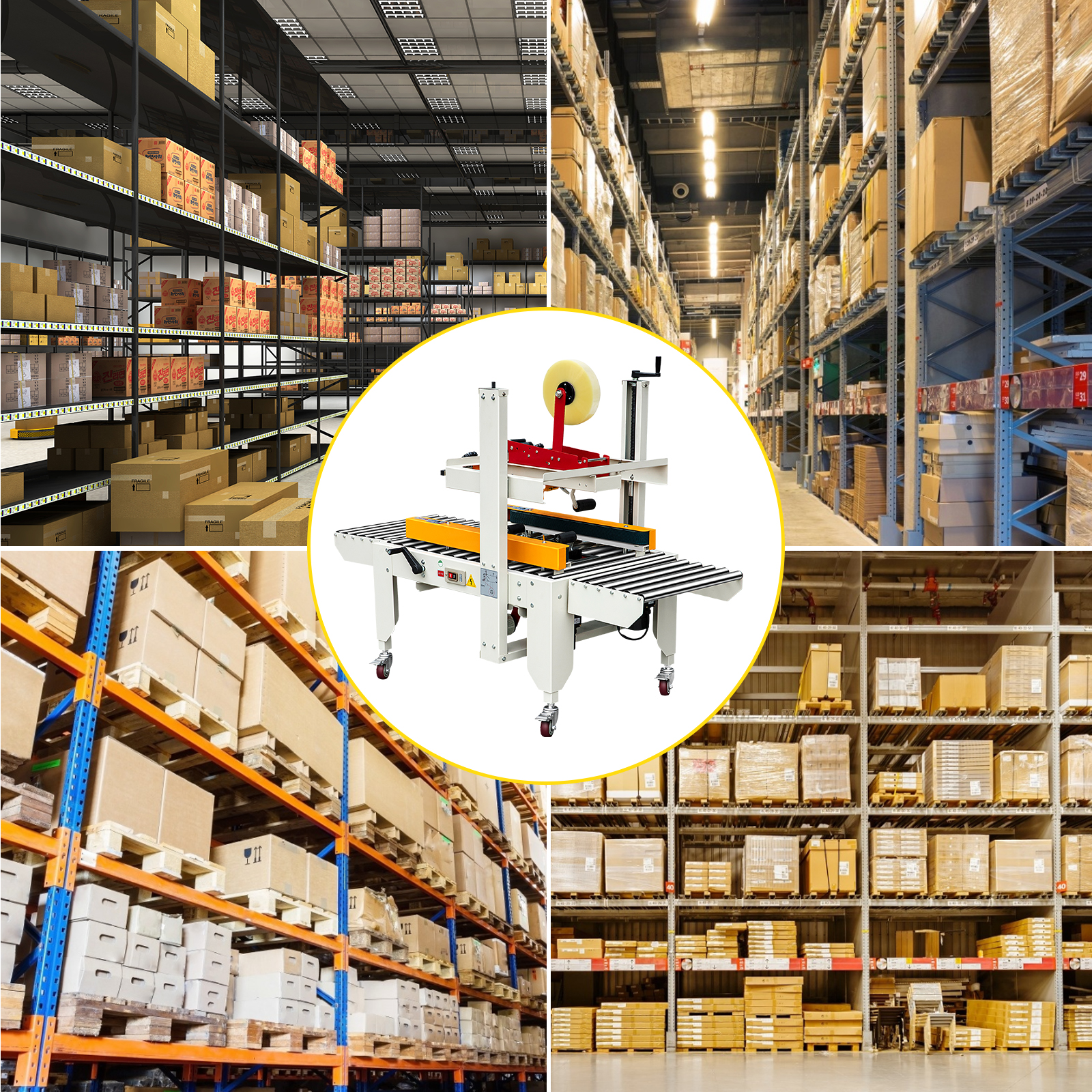 VEVOR Box Sealing Machine, 180W Case Sealer, Carton Sealer 0-18 m/min ...