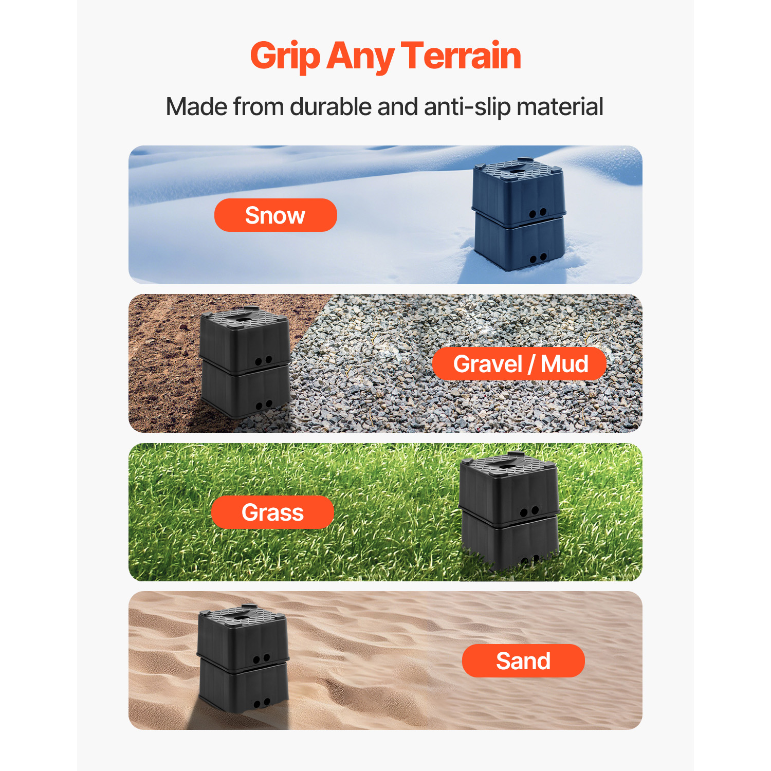 Mophorn Trailer Jack Blocks, 6" High Heavy-Duty RV Leveling Blocks ...