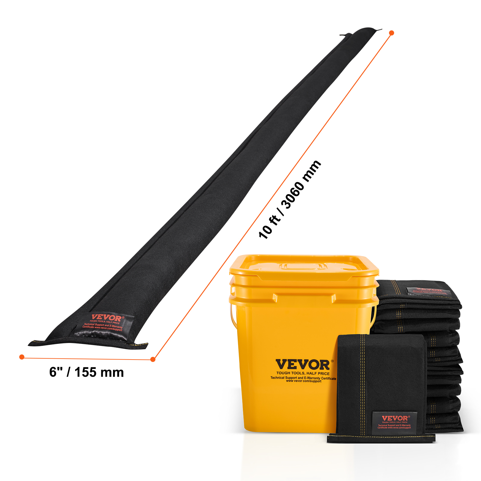 Mophorn Flood Barriers, Water Flood Dam Bags 5 Pack, Water Barriers for ...