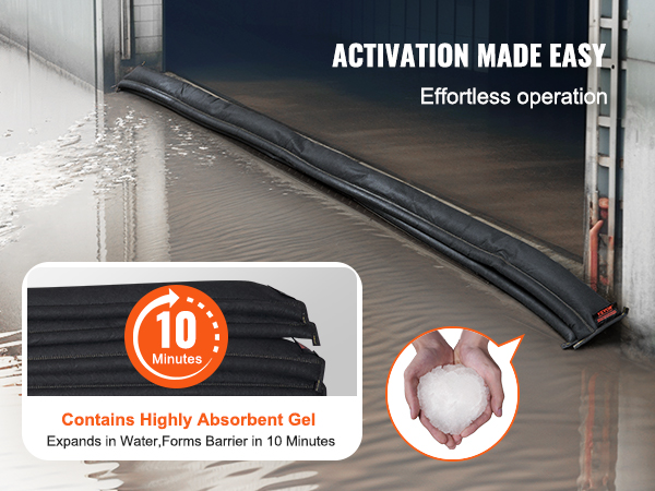 VEVOR Flood Barriers Water Flood Dam Bags 8 pcs 10ft x 6in Water ...