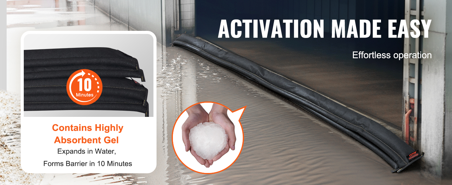 Mophorn Flood Barriers, Water Flood Dam Bags 8 Pack,Water Activated ...