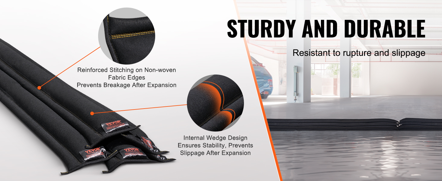 VEVOR Flood Barriers Water Flood Dam Bags 8 pcs 10ft x 6in Water ...