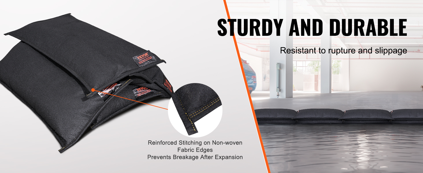 VEVOR Flood Barriers, Water Flood Dam Bags 6 Pack, Water Barriers for ...