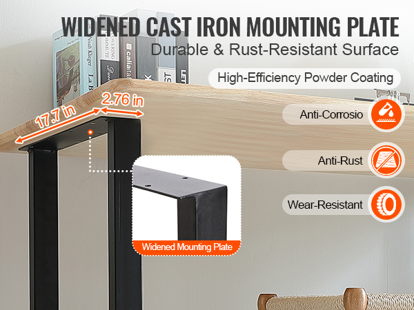 VEVOR 28 Inch Adjustable Furniture Legs, Square Reinforced Steel Office ...