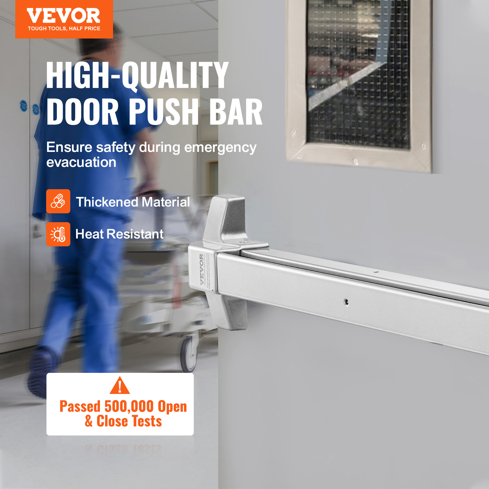 VEVOR Push Bar Door Locks Stainless/Carbon Steel for Exit Doors with ...