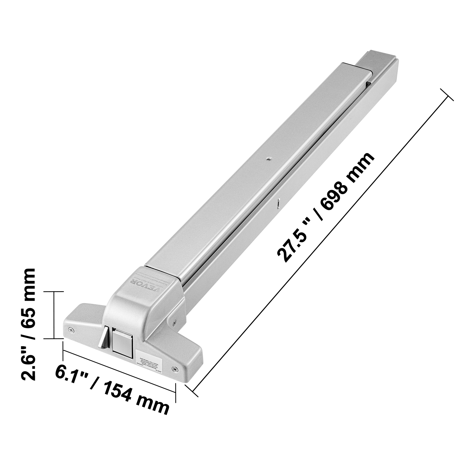 VEVOR Push Bar Door Locks, Carbon Steel Panic Bars for Exit Doors, with ...