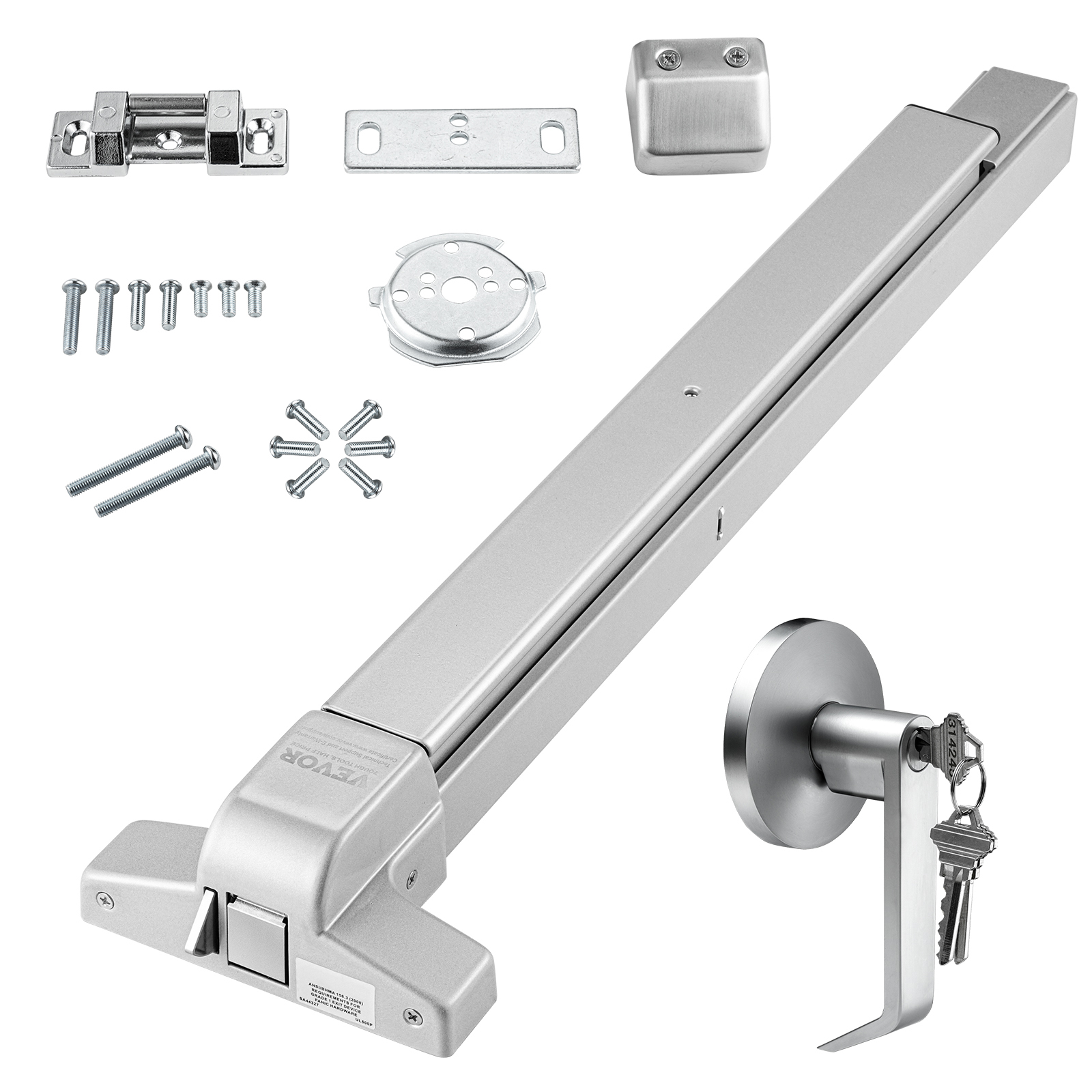 VEVOR Push Bar Door Locks Stainless/Carbon Steel for Exit Doors with ...