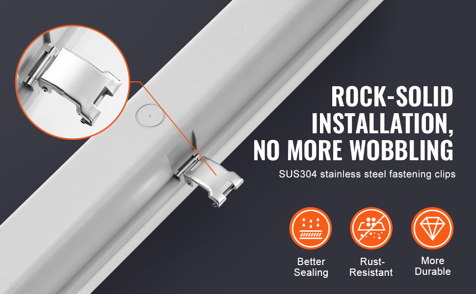 VEVOR 4FT LED Vapor Tight Light, 60W, 7400LM Vapor Proof Light Fixture ...