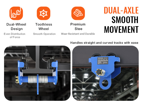 VEVOR loopkat 1 ton draagvermogen binnenkraan 63,5-177,8 mm verstelbare ...