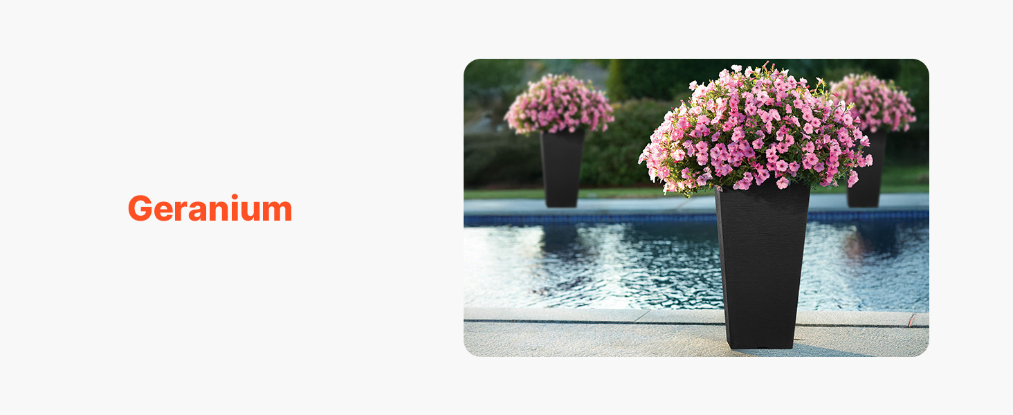 Tall Planter Set of 2 Square Tapered Planters 22 in for Outdoor Indoor ...