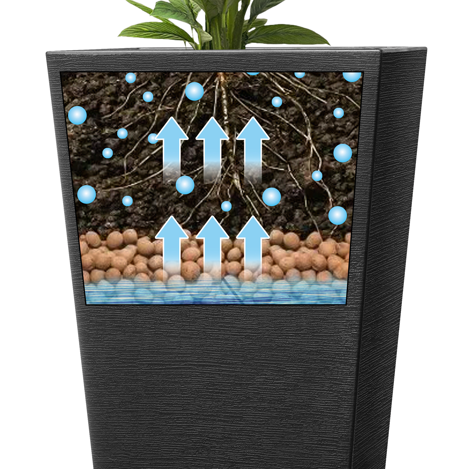 Tall Planter Set of 2 Square Tapered Planters 22 in for Outdoor Indoor ...