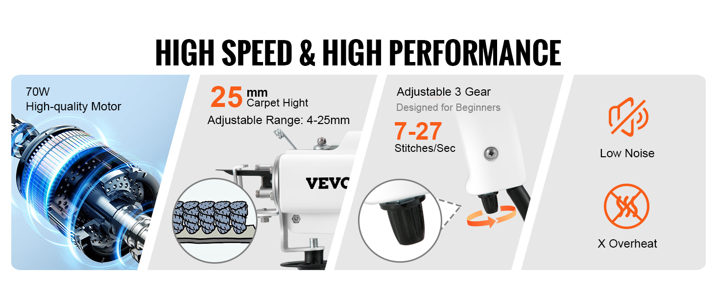 VEVOR Tufting Gun, Cut Pile Electric Carpet Weaving Flocking Machine ...