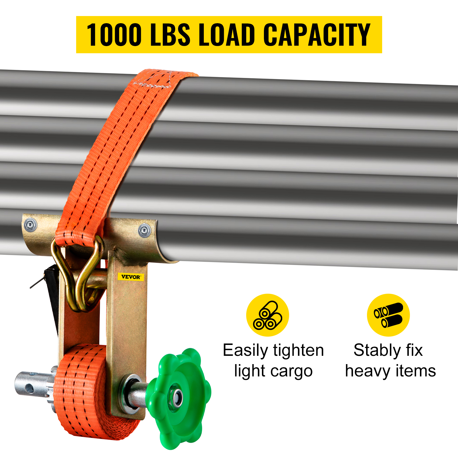VEVOR Rack Ratchet, 1000 LBS Load Capacity Tube Mount Ratchet, 9 ...