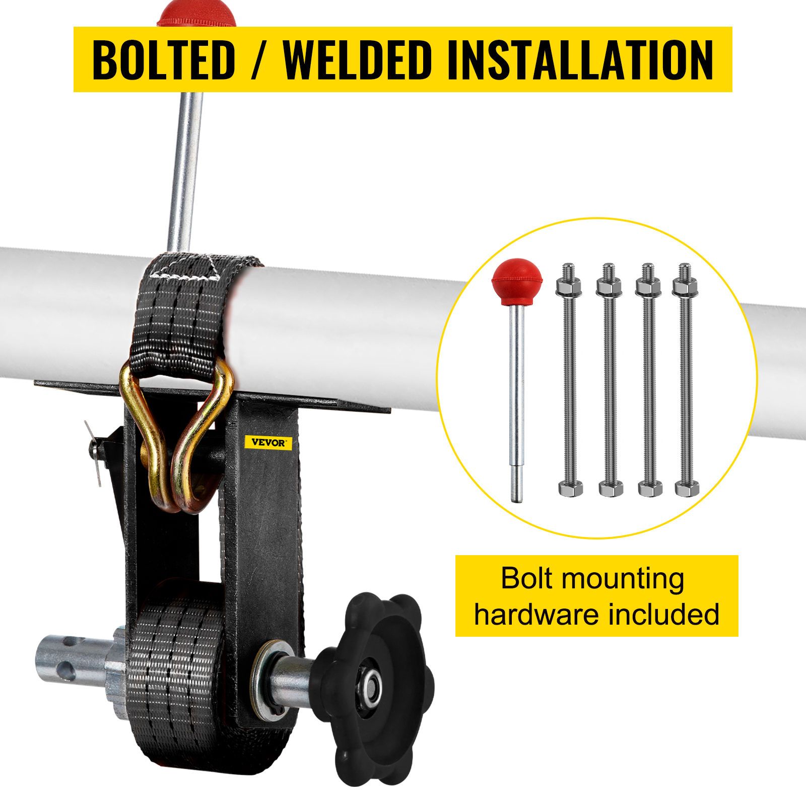 VEVOR Rack Ratchet, 1000 LBS Load Capacity Tube Mount Ratchet, 9 ...