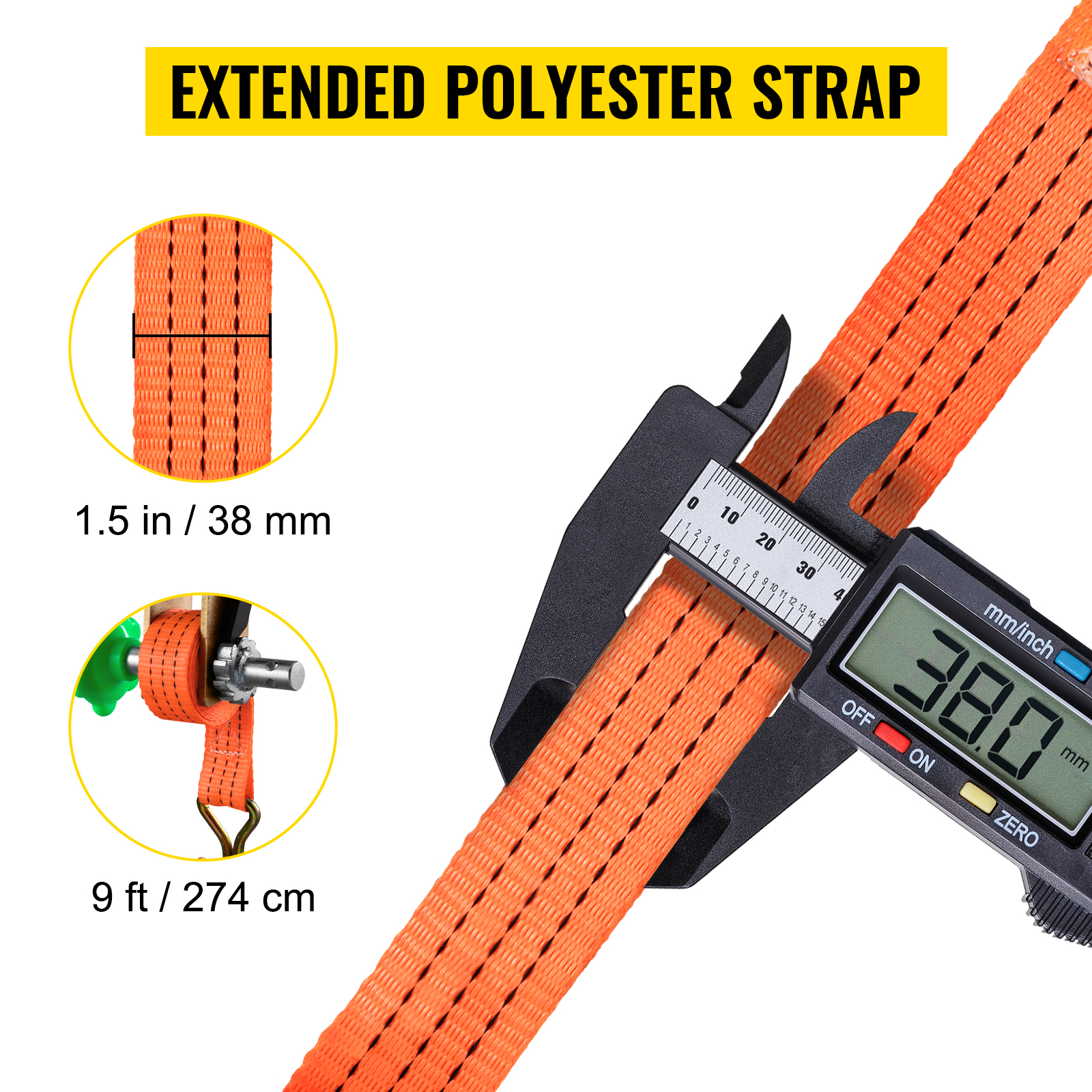 VEVOR Rack Ratchet, 1000 LBS Load Capacity Tube Mount Ratchet, 9 ...