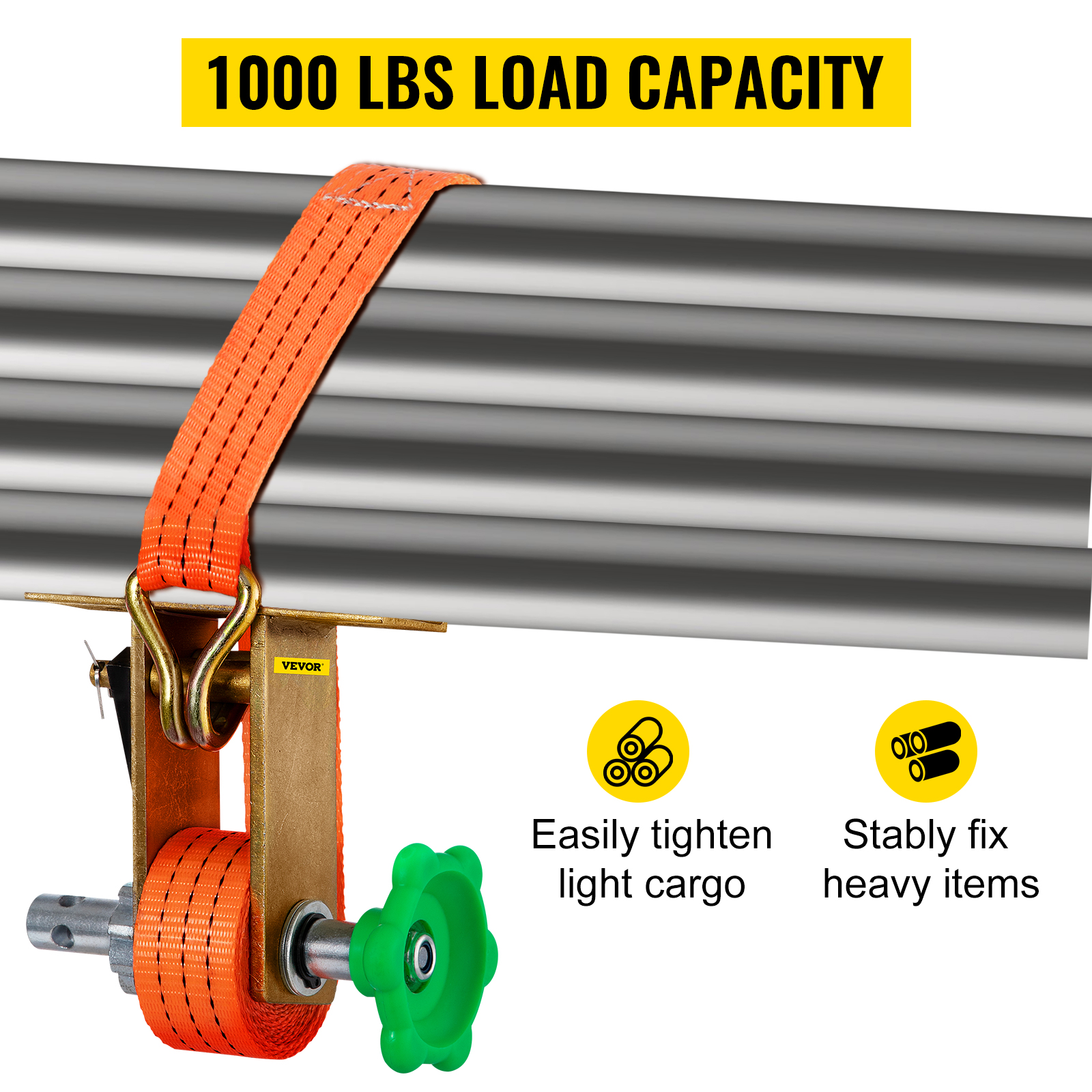 VEVOR Rack Ratchet, 1000 LBS Load Capacity Tube Mount Ratchet, 9 ...