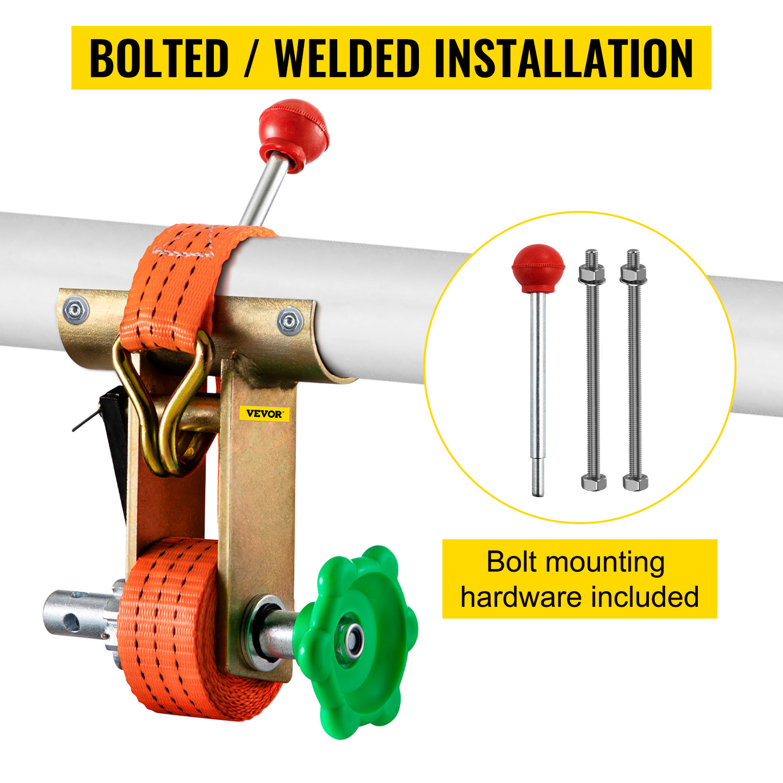 VEVOR 2 Inch OD Round Pipe Steel Mounting Frame, Yellow Zinc Plated ...