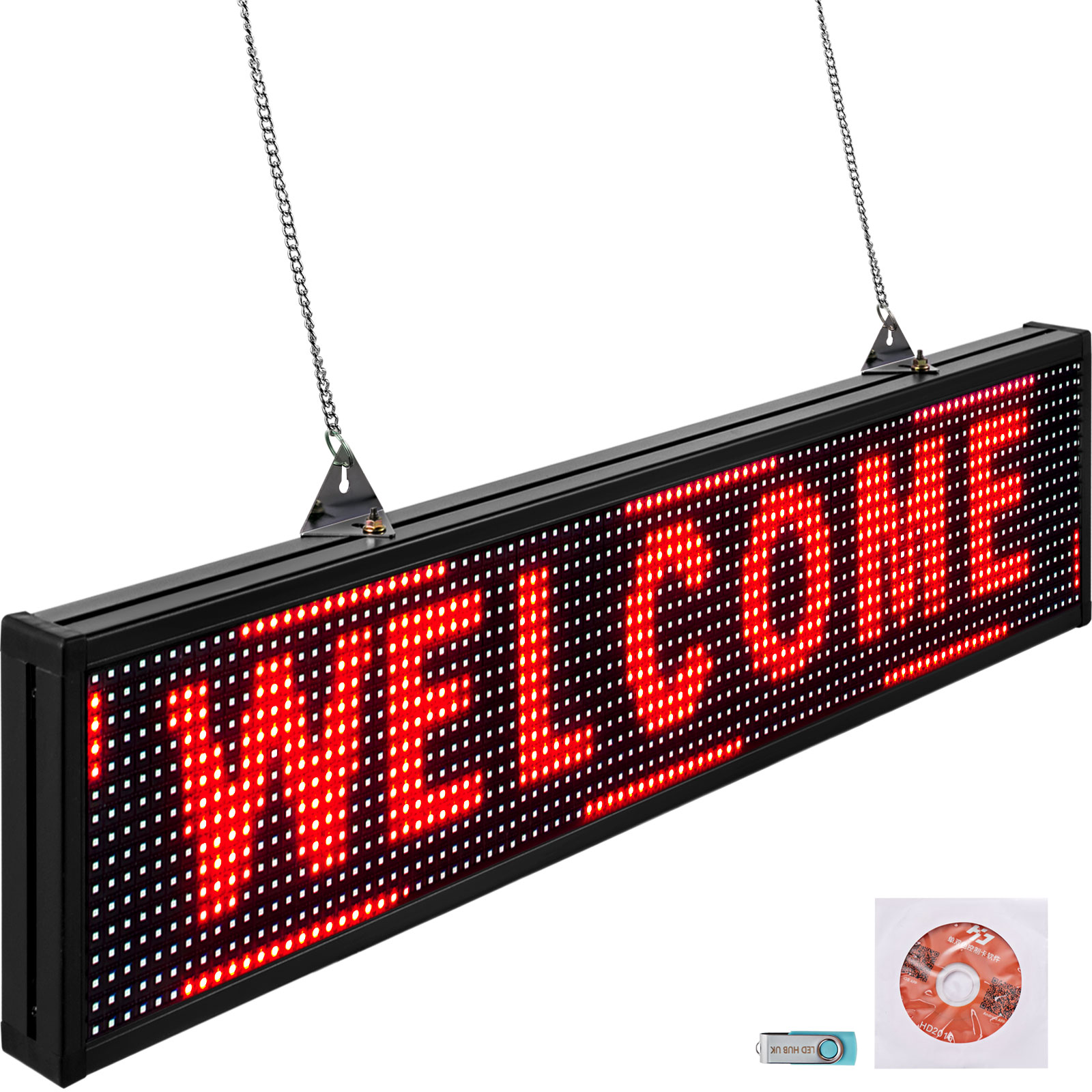 VEVOR VEVOR Led Sign Digital Sign 38"x6.5" Red Led Message Board ...