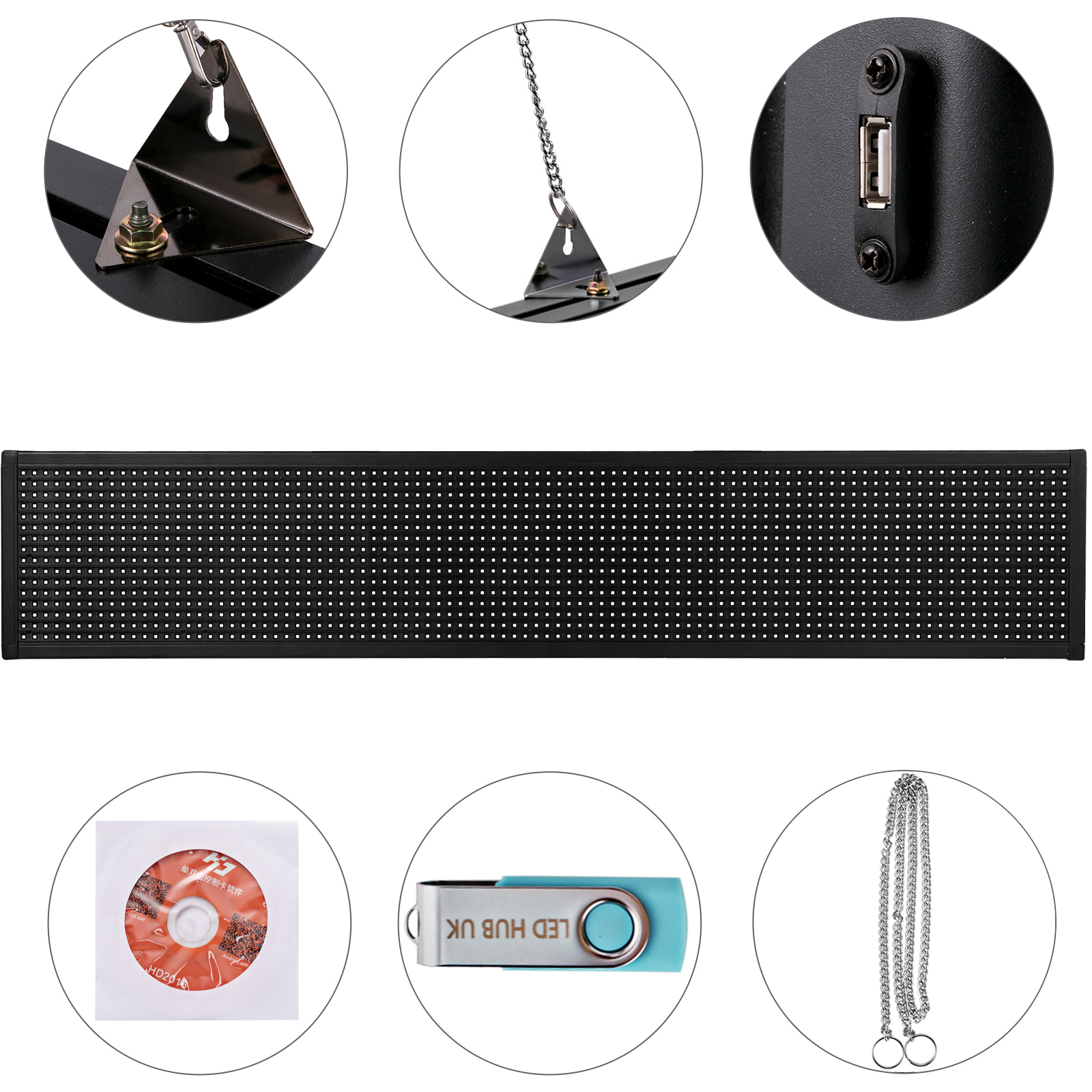 VEVOR VEVOR Led Sign Digital Sign 38"x6.5" Red Led Message Board ...