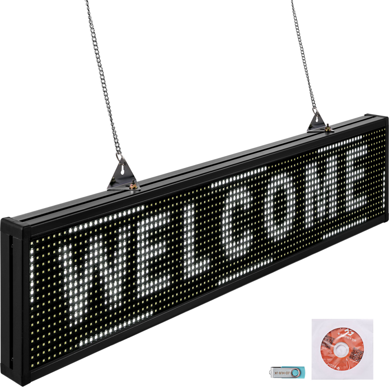 Vevor Led Scrolling Sign 38"x6.5" P10 Programmable White Sign Board ...