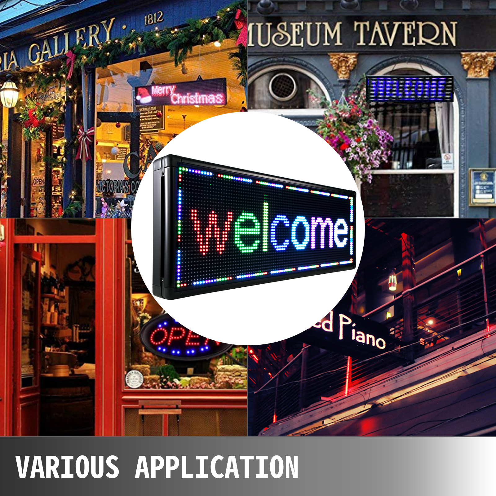 40" x 15" LED Scrolling Sign 7 colors P10 LED Signs Advertising Message ...