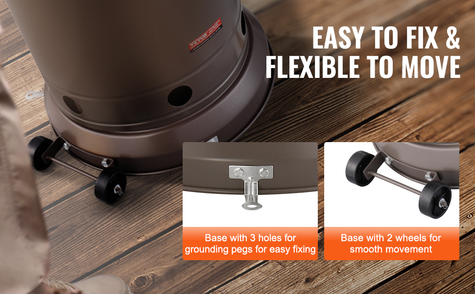 VEVOR Propane Patio Heater 50000BTU Tall Hammered w/Round Table Outdoor ...