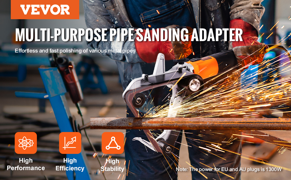 Tube Belt Sander VEVOR Pipe Sander 1300W Pipe Belt Sander With 6 ...