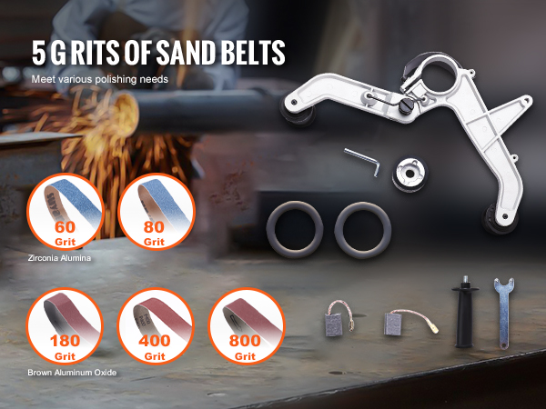 VEVOR Pipe Tube Polisher Sander, 1000W Pipe Belt Sander with 6 Variable ...