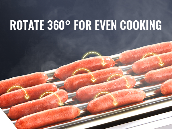 VEVOR Hot Dog Roller 5 Rollers 12 Hot Dogs Capacity, 750W Stainless ...