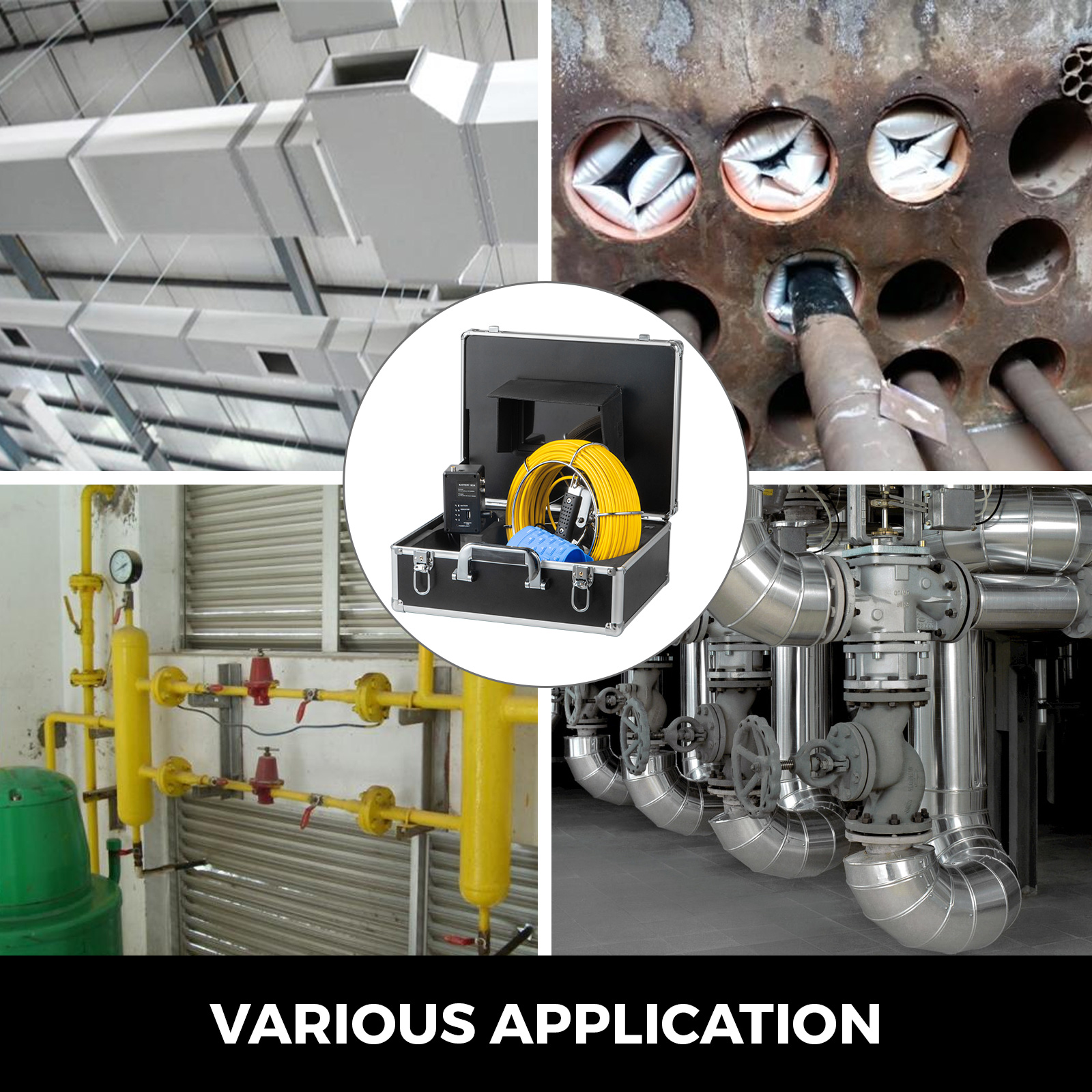 VEVOR Pipe Inspection Camera 20m Cable Sewer Camera 7inch Display Sewer ...