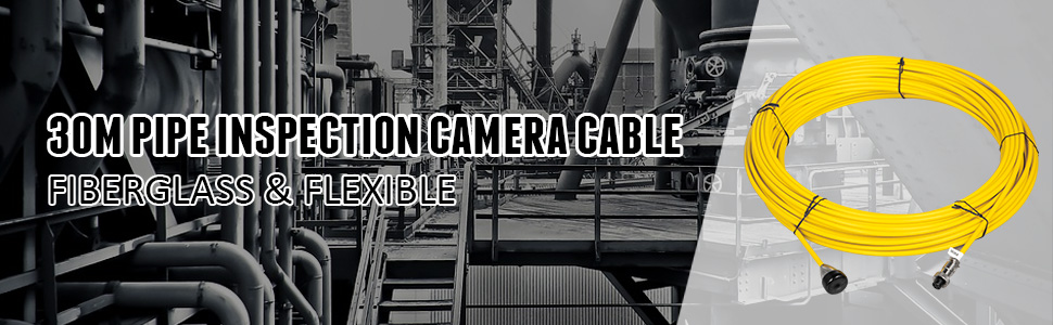 30M Length Pipe Inspection Camera Cable Sewer Drain Pipeline Wire Cord ...