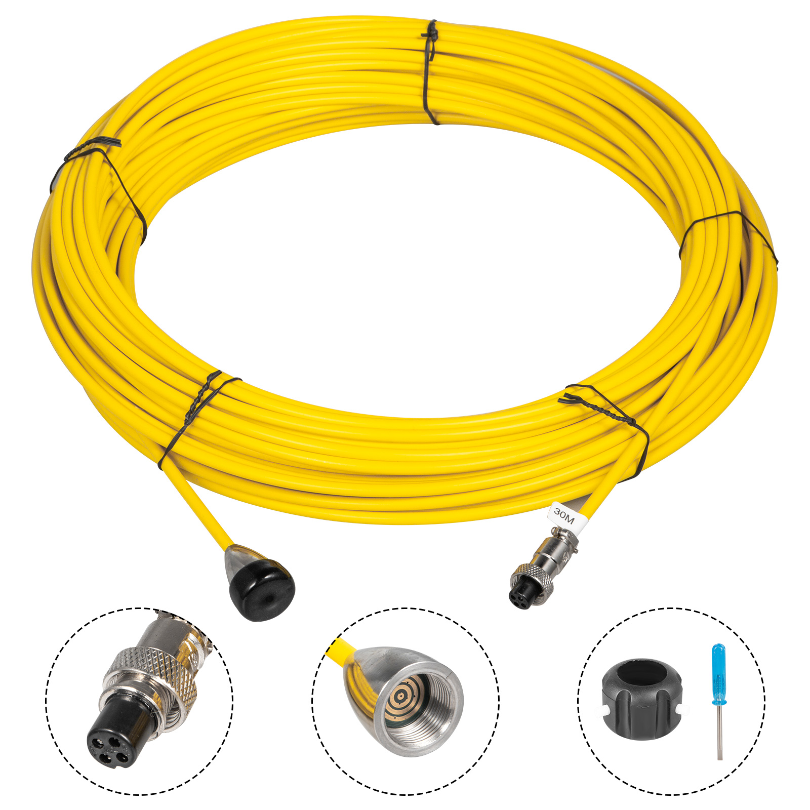 30M Length Pipe Inspection Camera Cable Sewer Drain Pipeline Wire Cord ...