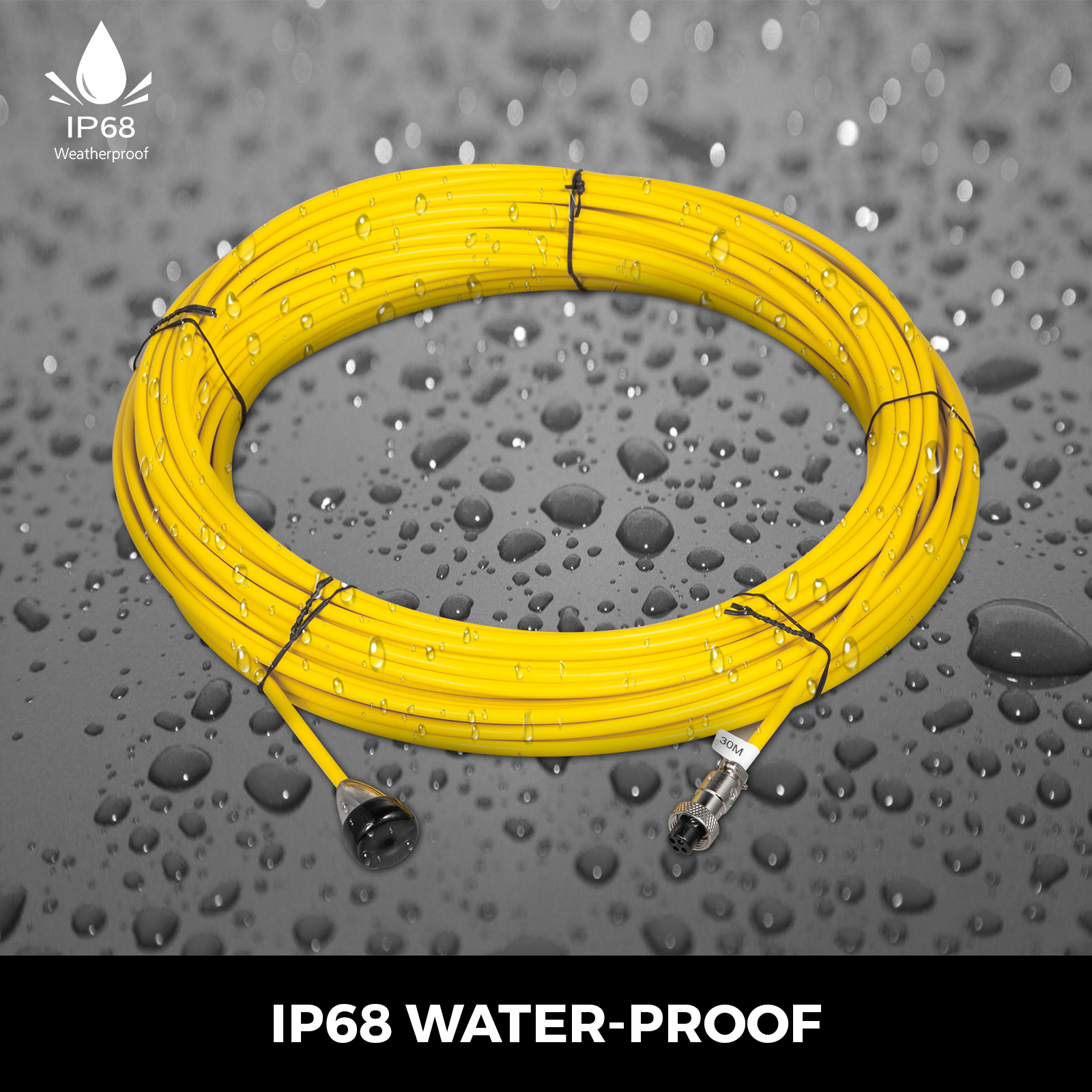 30M Length Pipe Inspection Camera Cable Sewer Drain Pipeline Wire Cord ...