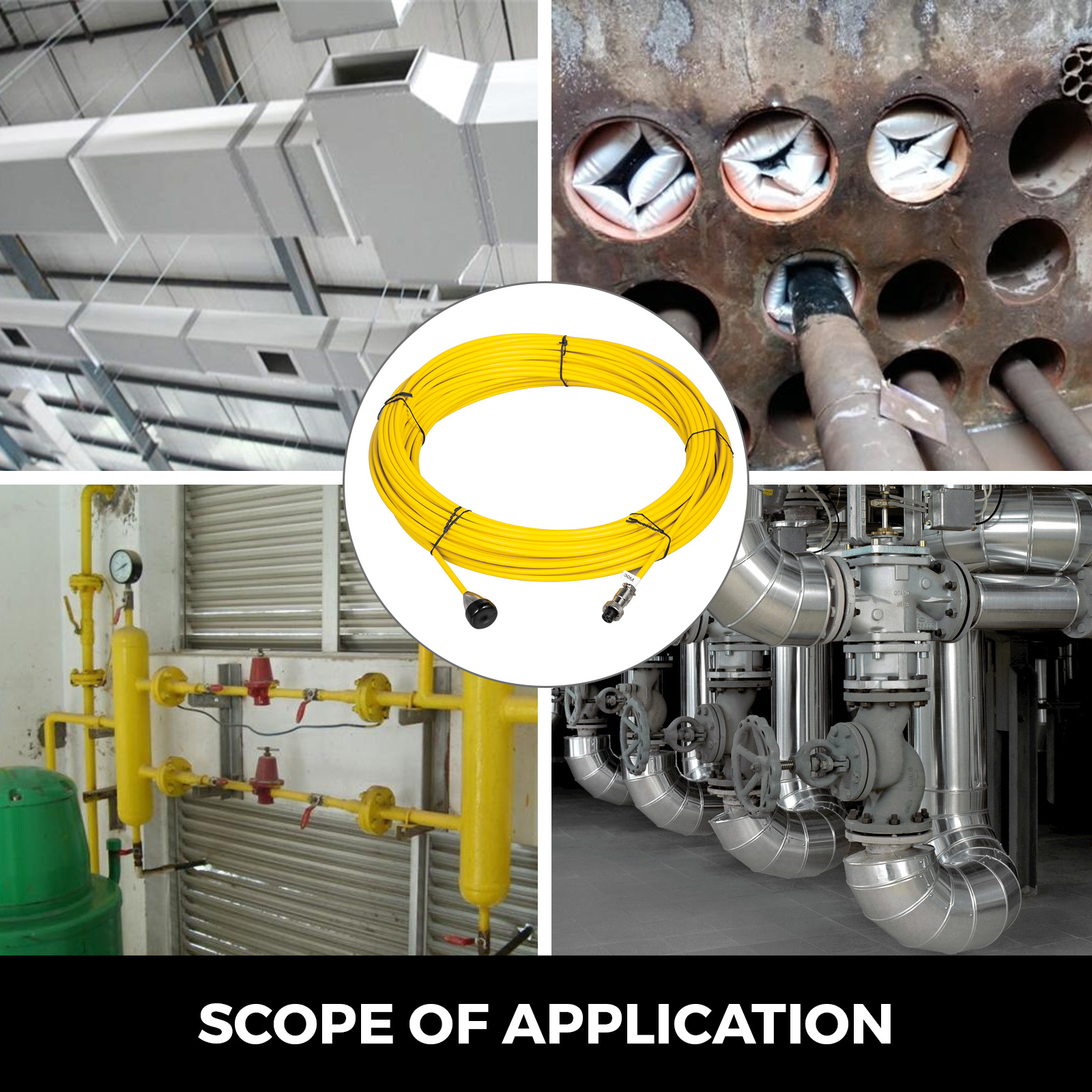 30M Length Pipe Inspection Camera Cable Sewer Drain Pipeline Wire Cord ...