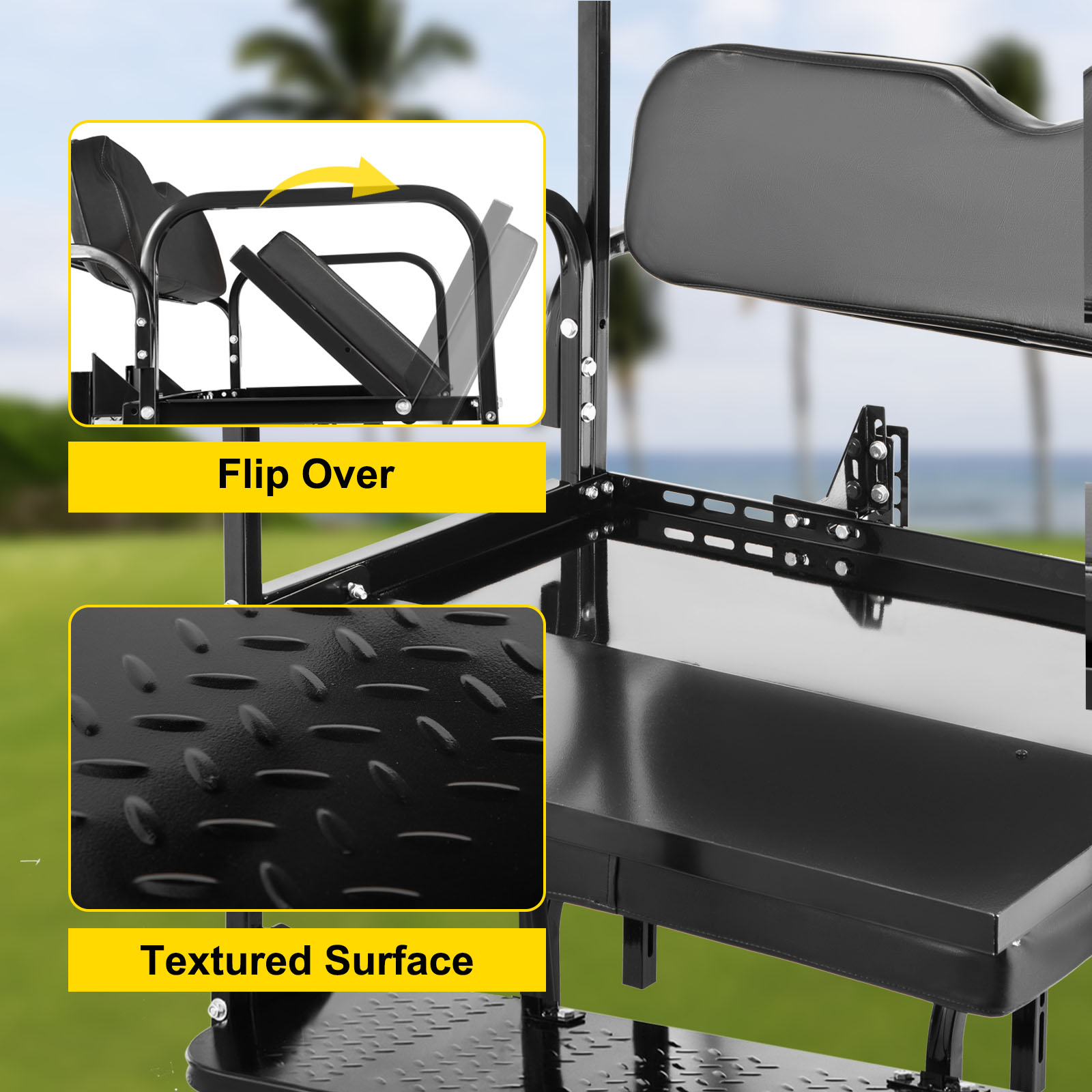 VEVOR Golf Cart Rear Seat, Club Car Rear Seat for 2004-2018 Club Car ...