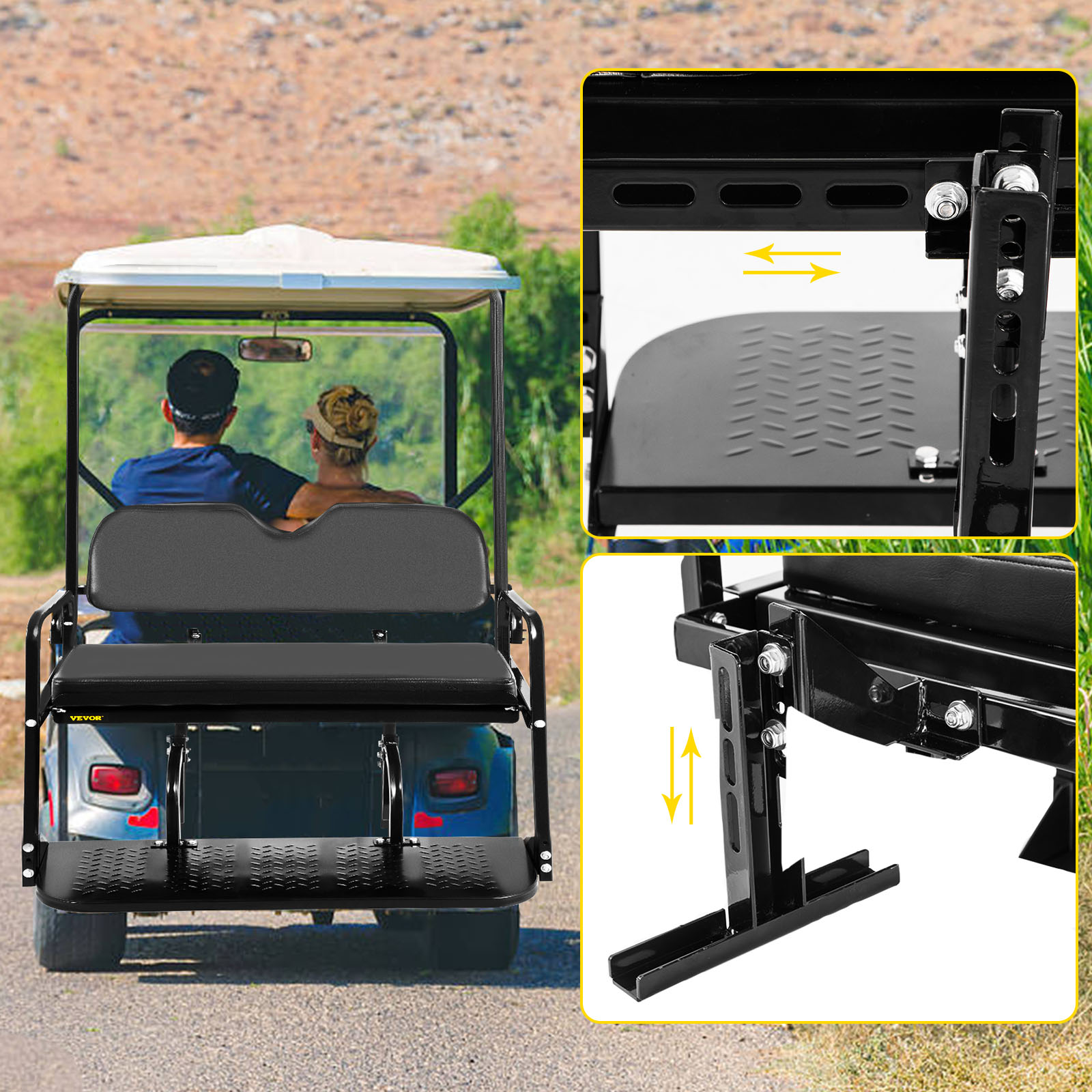 VEVOR Golf Cart Rear Seat, Club Car Rear Seat for 2004-2018 Club Car ...