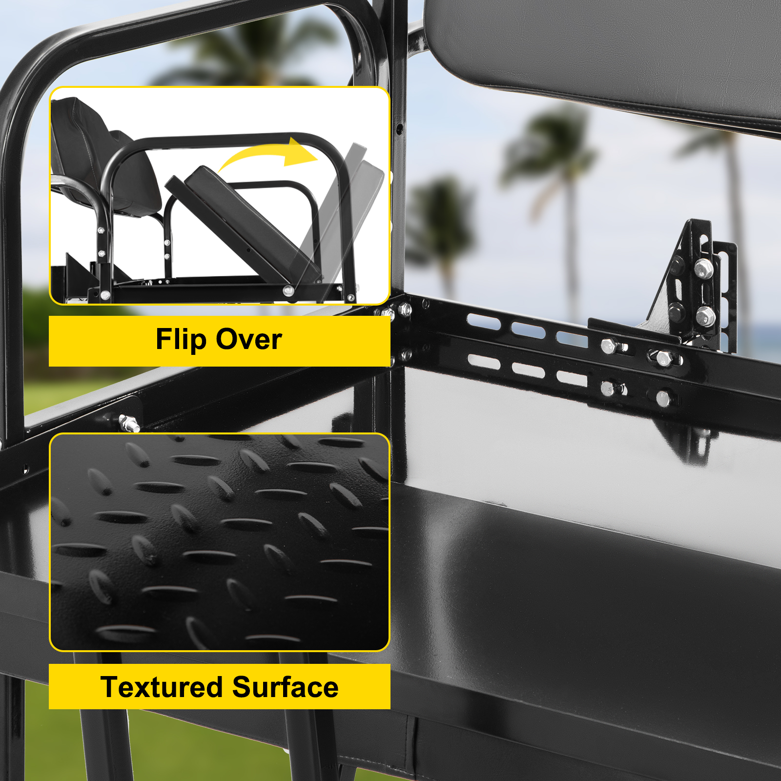 VEVOR Golf Cart Rear Seat, Club Car Rear Seat Compatible with EZGO TXT ...