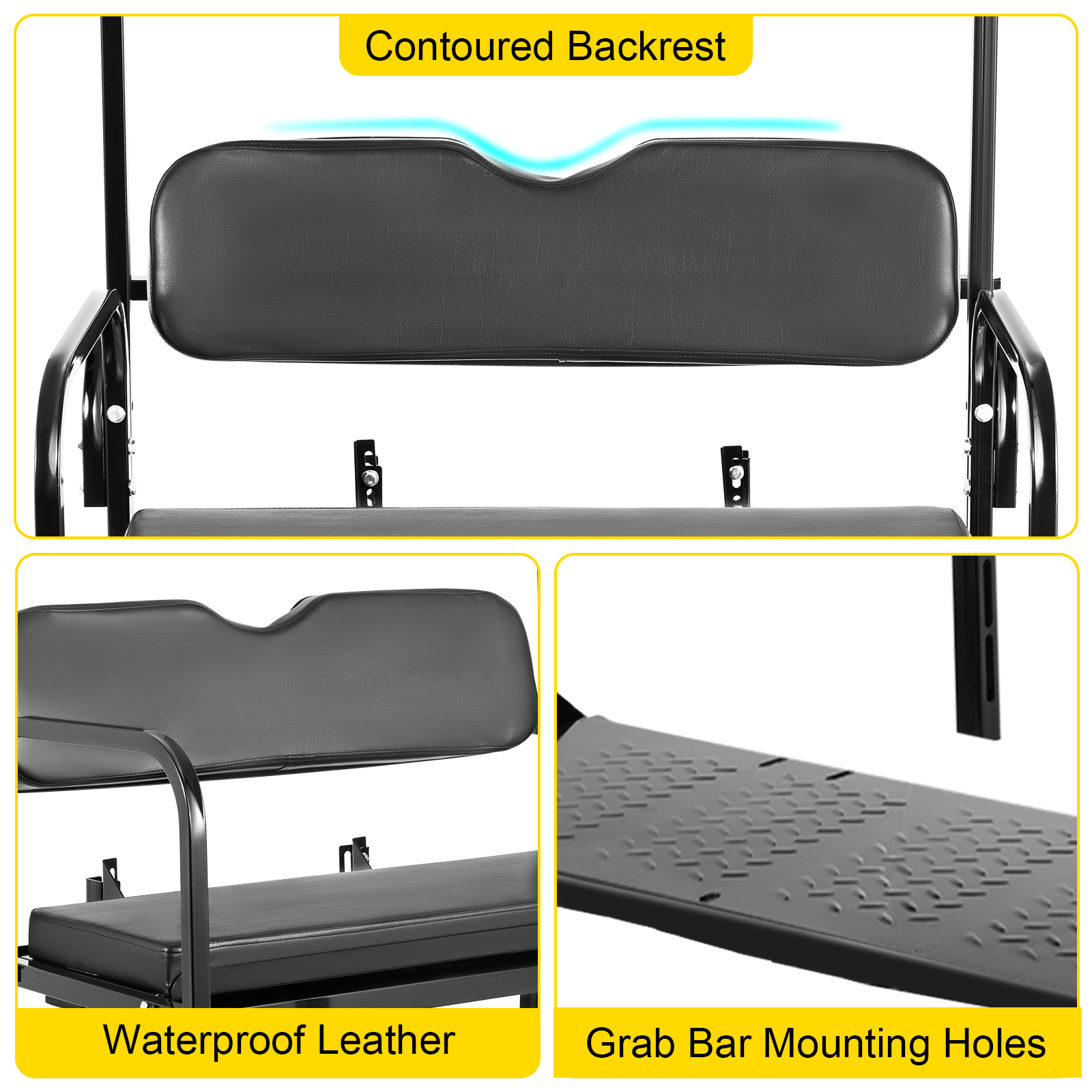 VEVOR Golf Cart Rear Seat, Club Car Rear Seat Compatible with EZGO TXT ...
