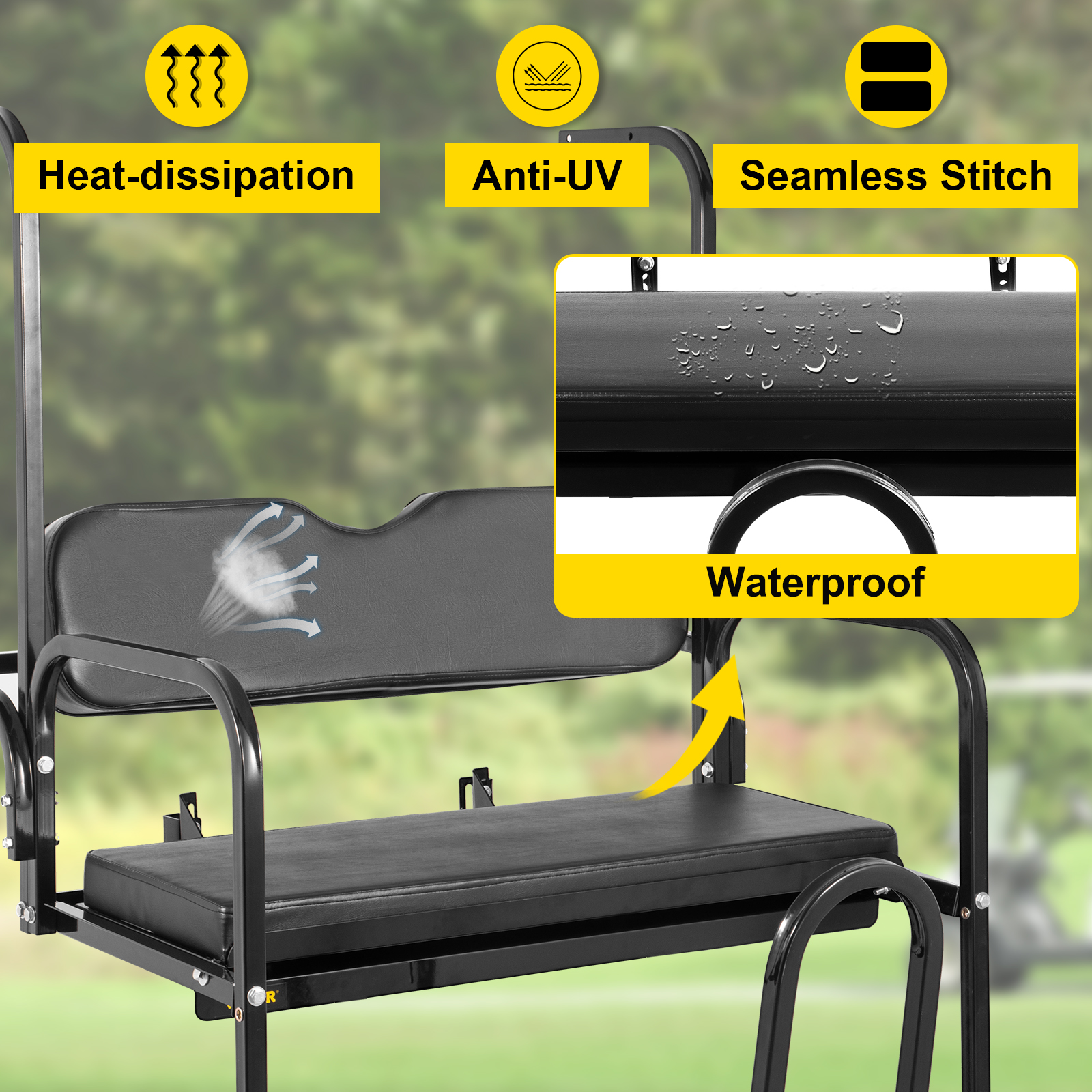 VEVOR Golf Cart Rear Seat, Club Car Rear Seat for Club Car DS 2000.5 ...