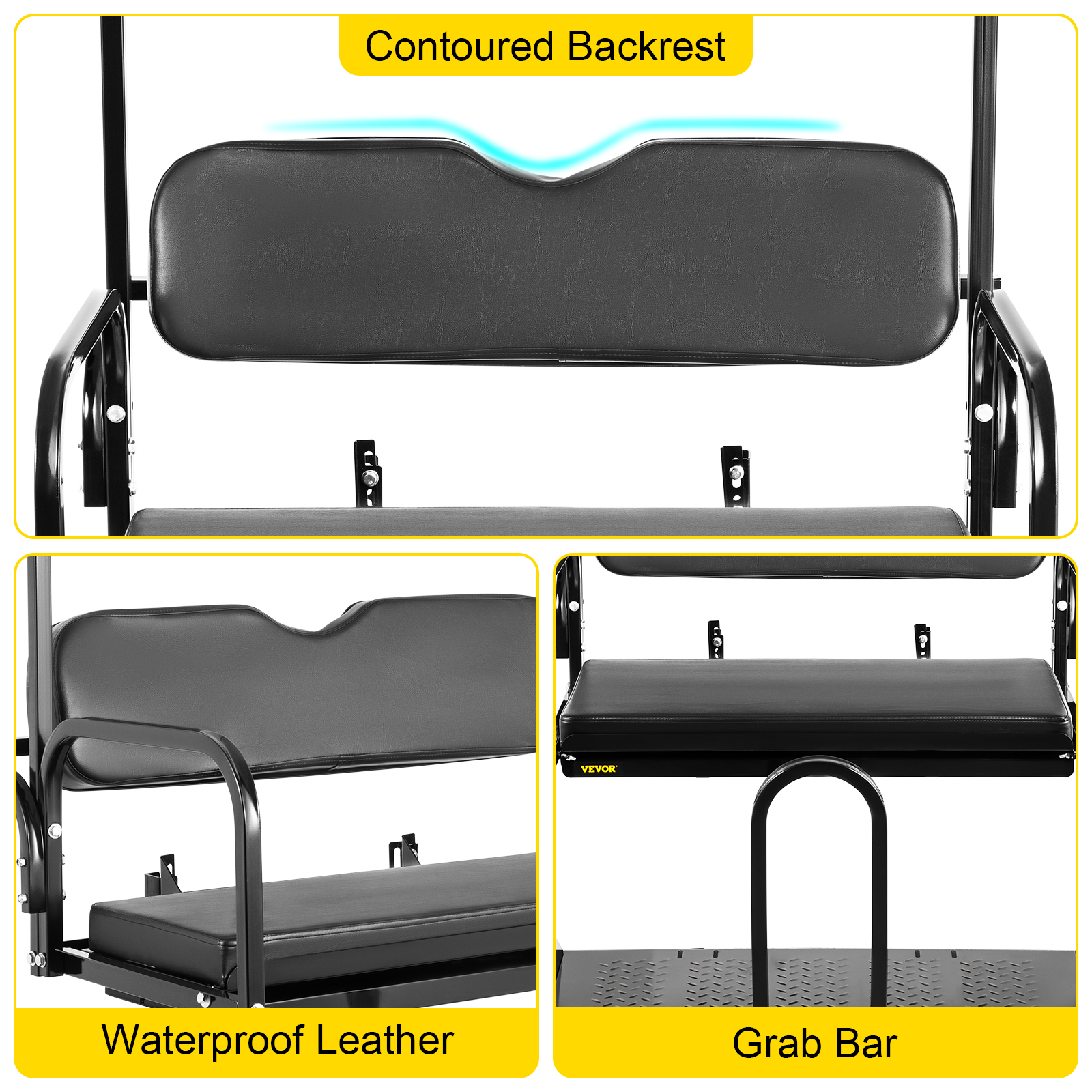 VEVOR Golf Cart Rear Seat, Club Car Rear Seat for Club Car DS 2000.5 ...