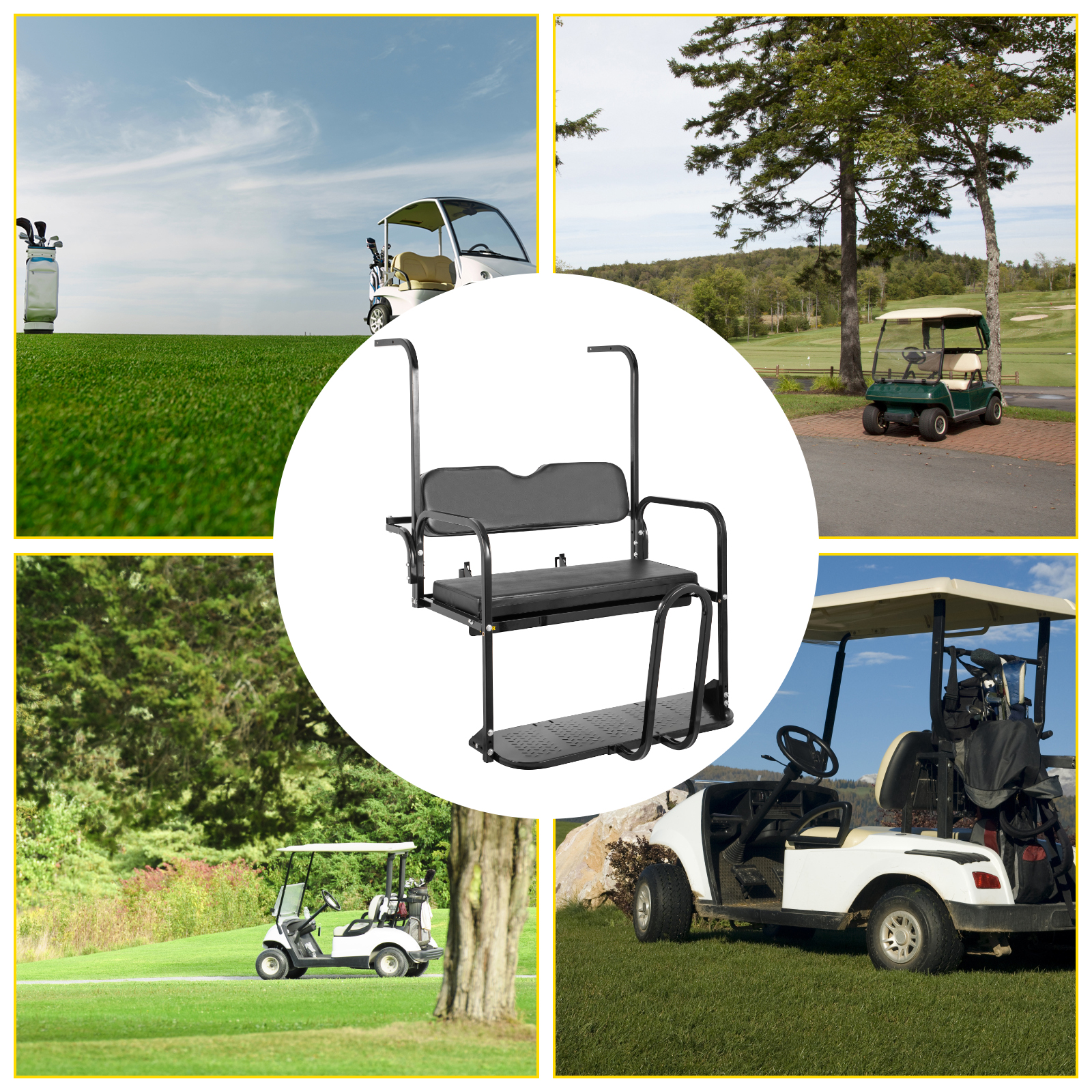 VEVOR Golf Cart Rear Seat, Club Car Rear Seat for Club Car DS 2000.5 ...
