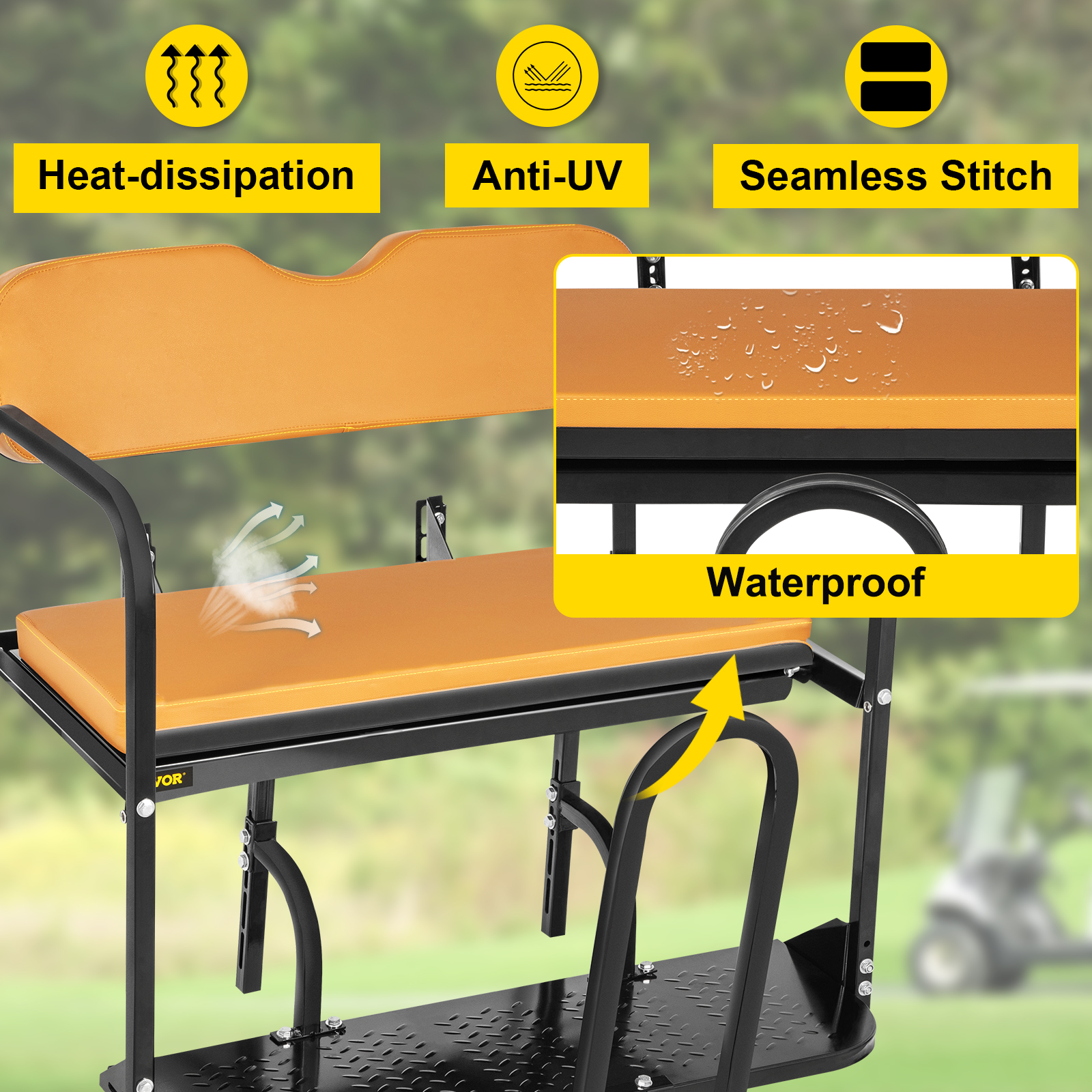 VEVOR Golf Cart Rear Seat, Club Car Rear Seat for Club Car Precedent ...