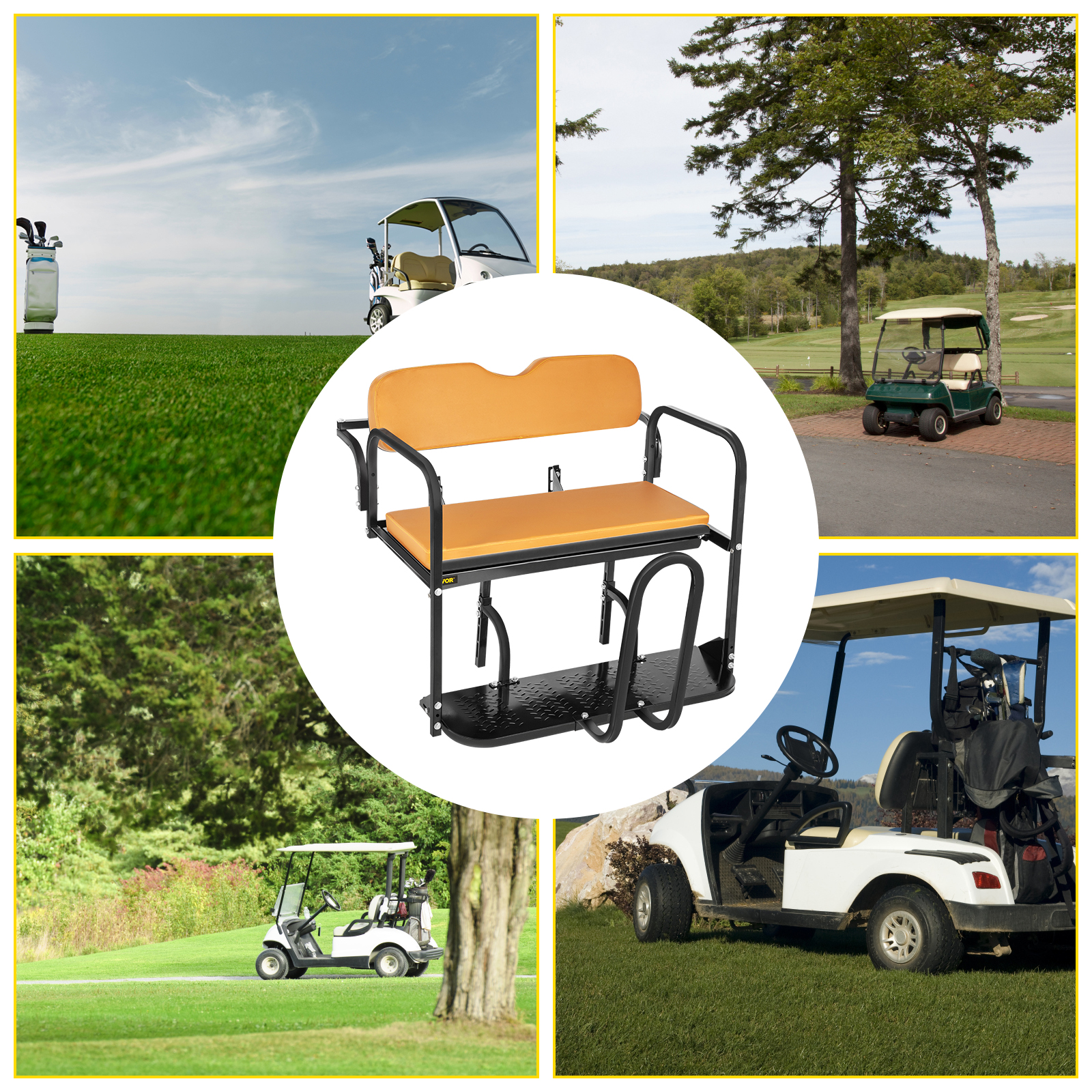 VEVOR Golf Cart Rear Seat, Club Car Rear Seat for Club Car Precedent ...