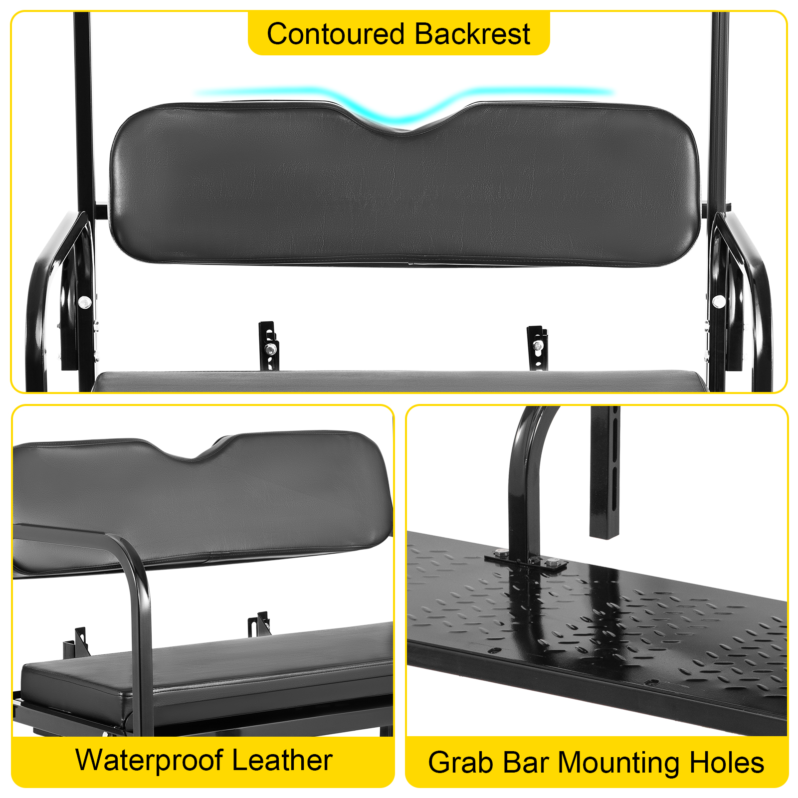 VEVOR Golf Cart Rear Seat, Club Car Rear Seat for Yamaha G2 & G9 Gas ...