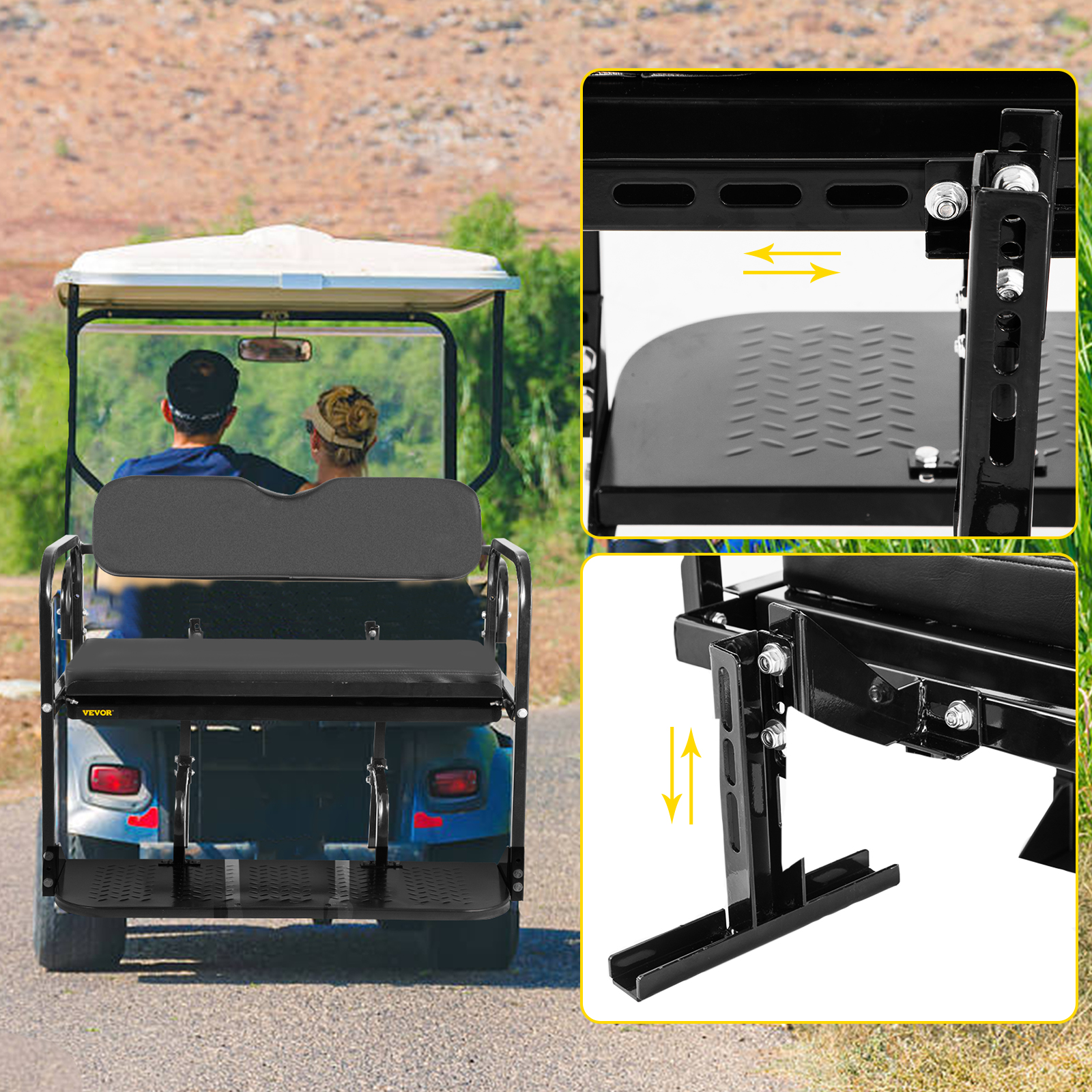 VEVOR Golf Cart Rear Seat, Club Car Rear Seat for Yamaha G2 & G9 Gas ...