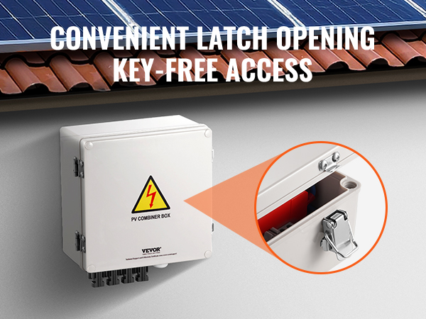 VEVOR Solar PV Combiner Box 4 String 10A for Solar Panel System ABS ...