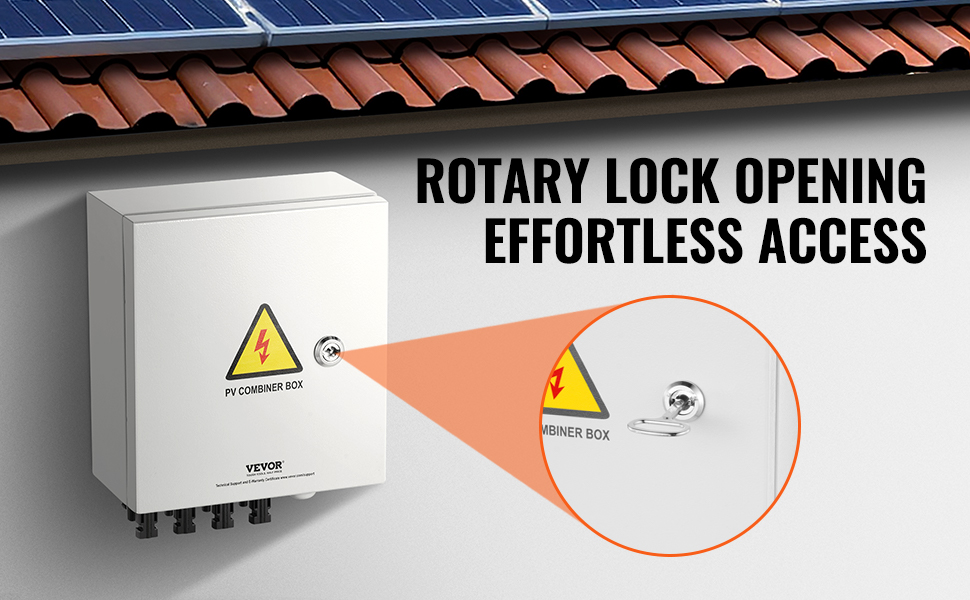 VEVOR Solar PV Combiner Box 4 String 15A for Solar Panel System Steel ...