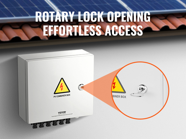 VEVOR Solar PV Combiner Box 6 String 15A for Solar Panel System Steel ...